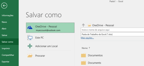 Salvar suas planilhas de Excel no OneDrive - Tudo Excel