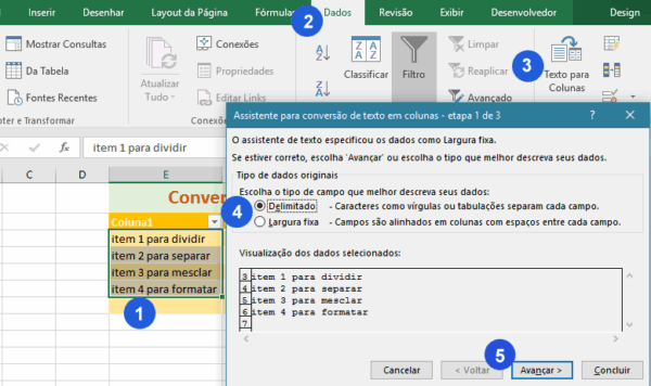 Dividir Texto em Colunas Independentes na Planilha de Excel - Tudo Excel