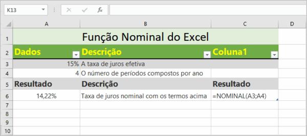 Função NOMINAL do Excel - Como Usar - Tudo Excel