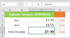 Adicionar ou Subtrair Intervalos de Tempos no Excel - Tudo Excel
