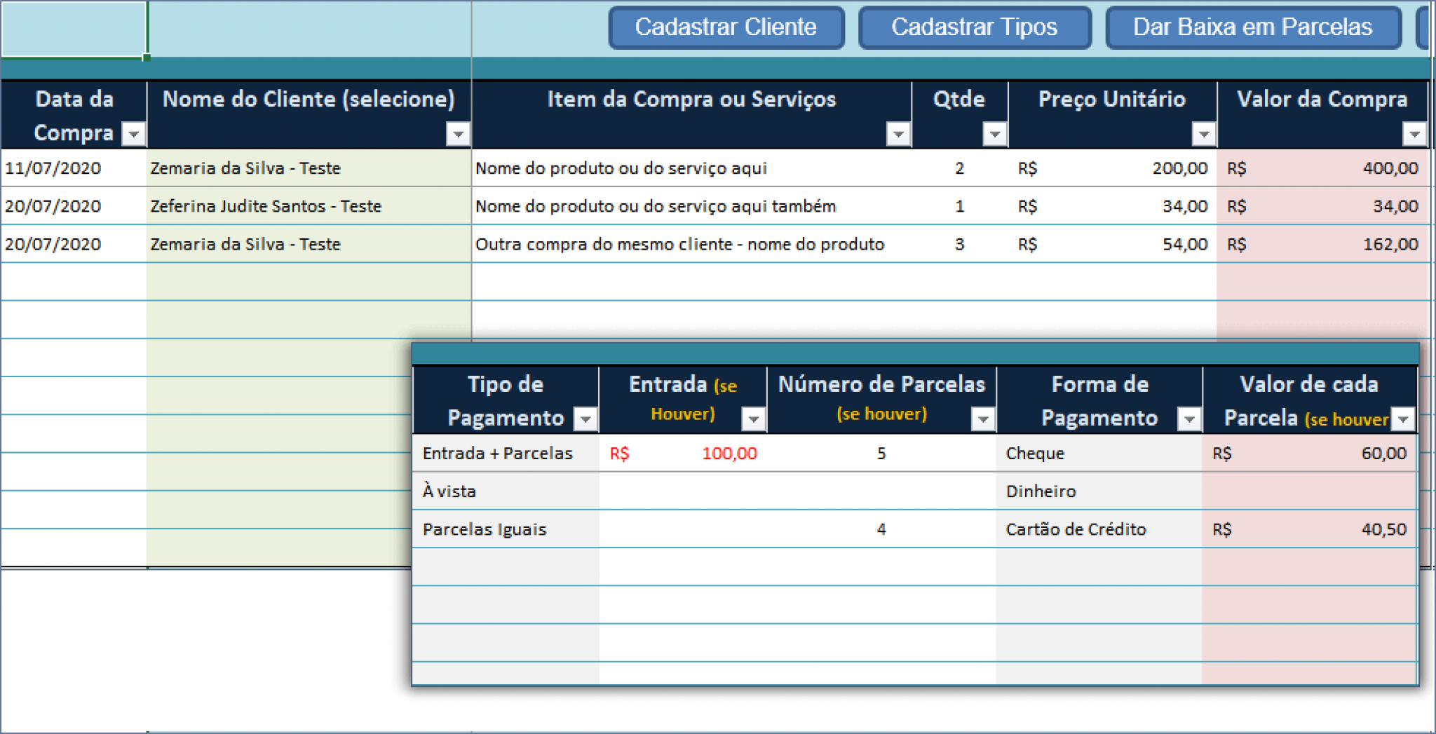 Planilha Controle de Débitos de Clientes - Tudo Excel