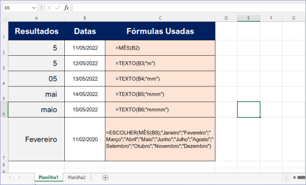 Como converter a data para o nome do mês na planilha de Excel - Tudo Excel
