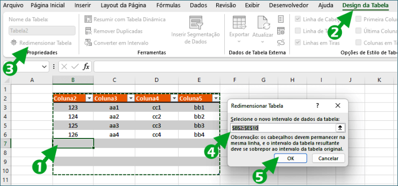 Como adicionar colunas e expandir uma tabela no Excel - Tudo Excel