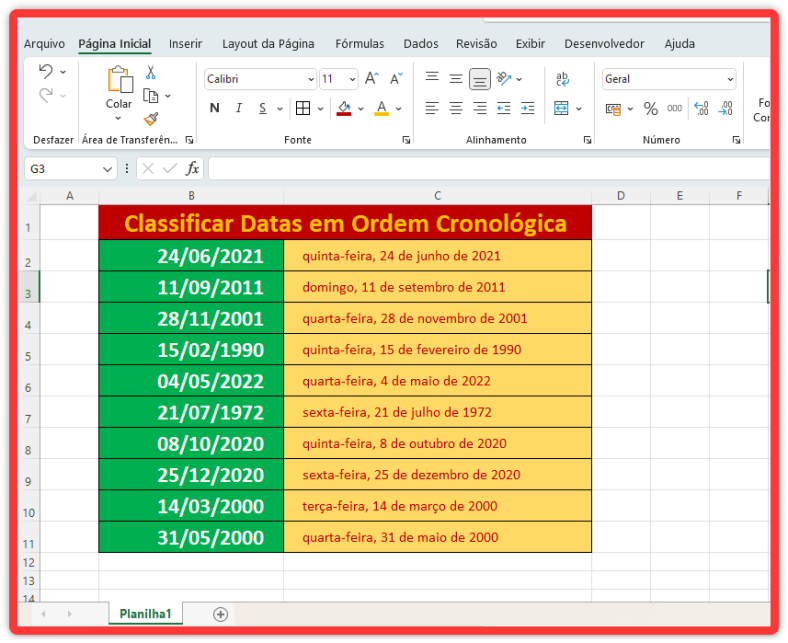 Como Classificar Datas em Ordem Cronológica no Excel - Tudo Excel