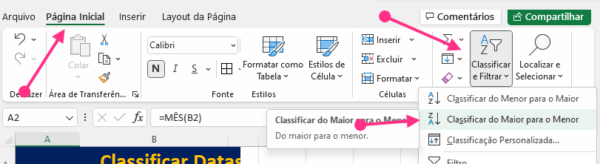 Como Classificar Datas em Ordem Cronológica no Excel - Tudo Excel