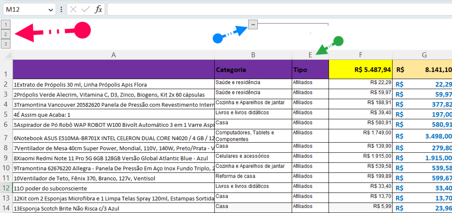 Como agrupar colunas no Excel? - Tudo Excel Como agrupar colunas no Excel? - Tudo Excel